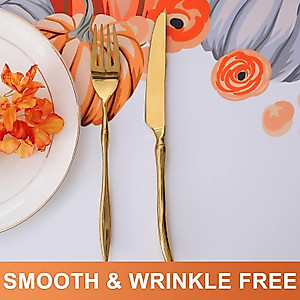 homing Thanksgiving Pumpkins Fall Rectangle Tablecloths - Polyester Fabric Table Cloth for Harvest Decorations, Party and Family Gatherings - 60" x 84"