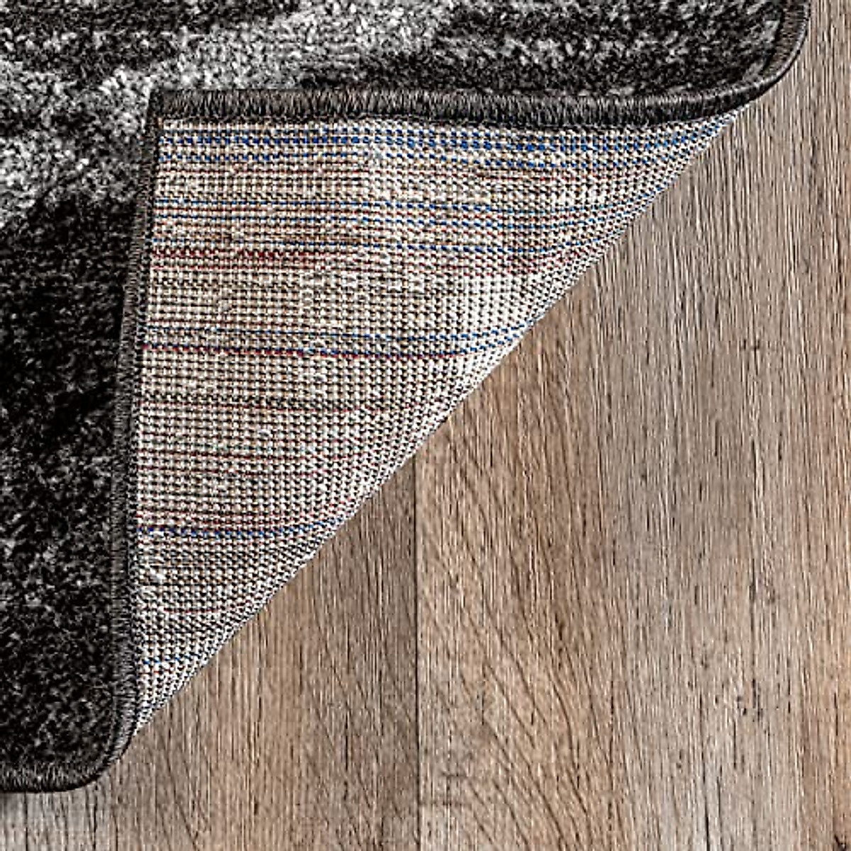 nuLOOM 2x6 Thigpen Contemporary Area Rug, Charcoal, Abstract Lines, Non-Slip Backing, Stain Resistant, For Bedroom, Dining Room, Living Room, Hallway, Office, Kitchen, Entryway