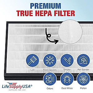 LifeSupplyUSA True HEPA Filter Replacement Compatible with Envion AllergyPro AP450 Air Purifier