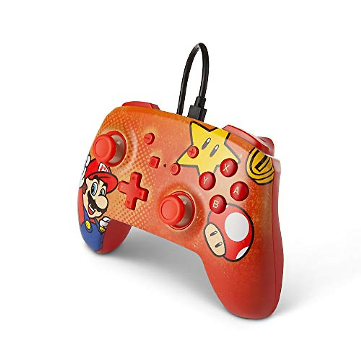 PowerA Enhanced Wired Controller for Nintendo Switch - Mario Vintage, Gamepad, Wired Video Game Controller, Gaming Controller - Nintendo Switch