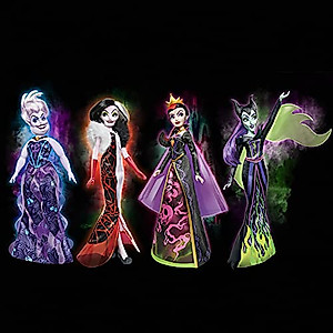 Disney Princess Villains Black and Brights Collection, Fashion Doll 4 Pack, Disney Villains Toy for Kids 5 Years Old and Up (Amazon Exclusive)