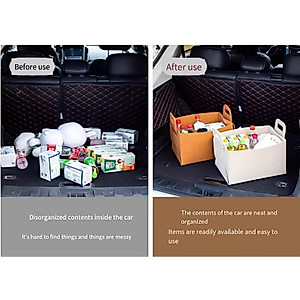 Wycoroy Storage Baskets Collapsible Felt Storage Bin Set, Organizer with Carry Handles, Storage Box for Shelves, Clothing, Books, Shoes,Toys (Beige, Lagge)