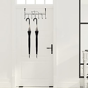 Cabilock Organizer Scarf for Glass Free Rack Back with Coat Hook Coats Duty Hanger Decorative Cat Clothing Metal Hooks Black Bathroom Bath Hats Office Key Iron Kitchen Bag Towel Holders
