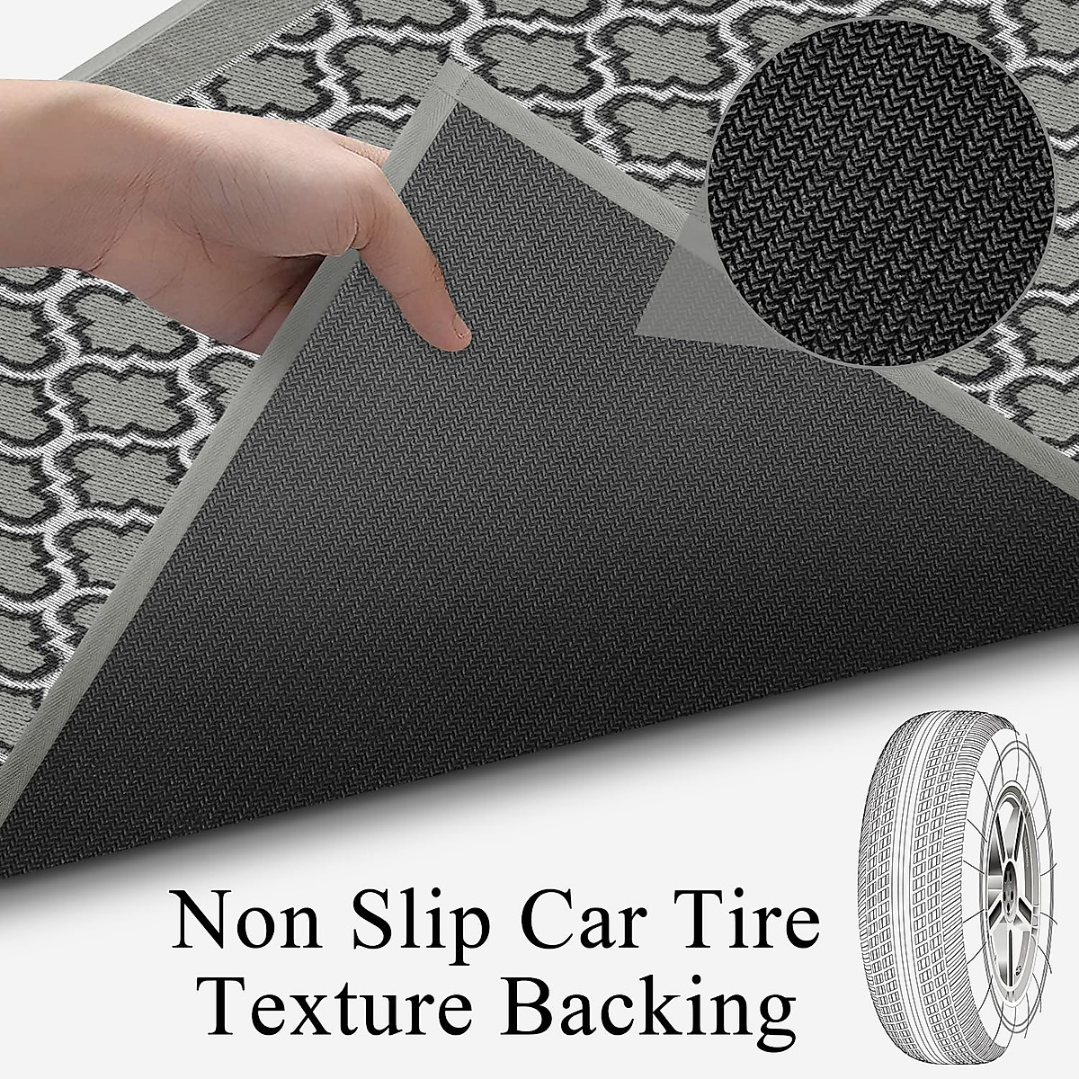 GOYLSER Kitchen Floor Mat Cushioned Rug Runner Mat Kitchen, Thick Waterproof Non-Slip Grey Kitchen Rugs for Hardwood Floors, Washable Rugs for Kitchen Floor, Gray Kitchen Rugs Non Skid, 60"x26"