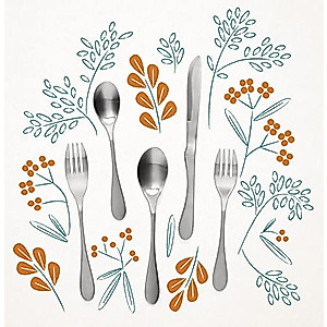 Knork Original Collection Cutlery Utensils 18/10 Stainless Steel Flatware Set, 20 Piece, Matte Silver