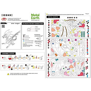 Fascinations Metal Earth Premium Series Silver Dragon 3D Metal Model Kit