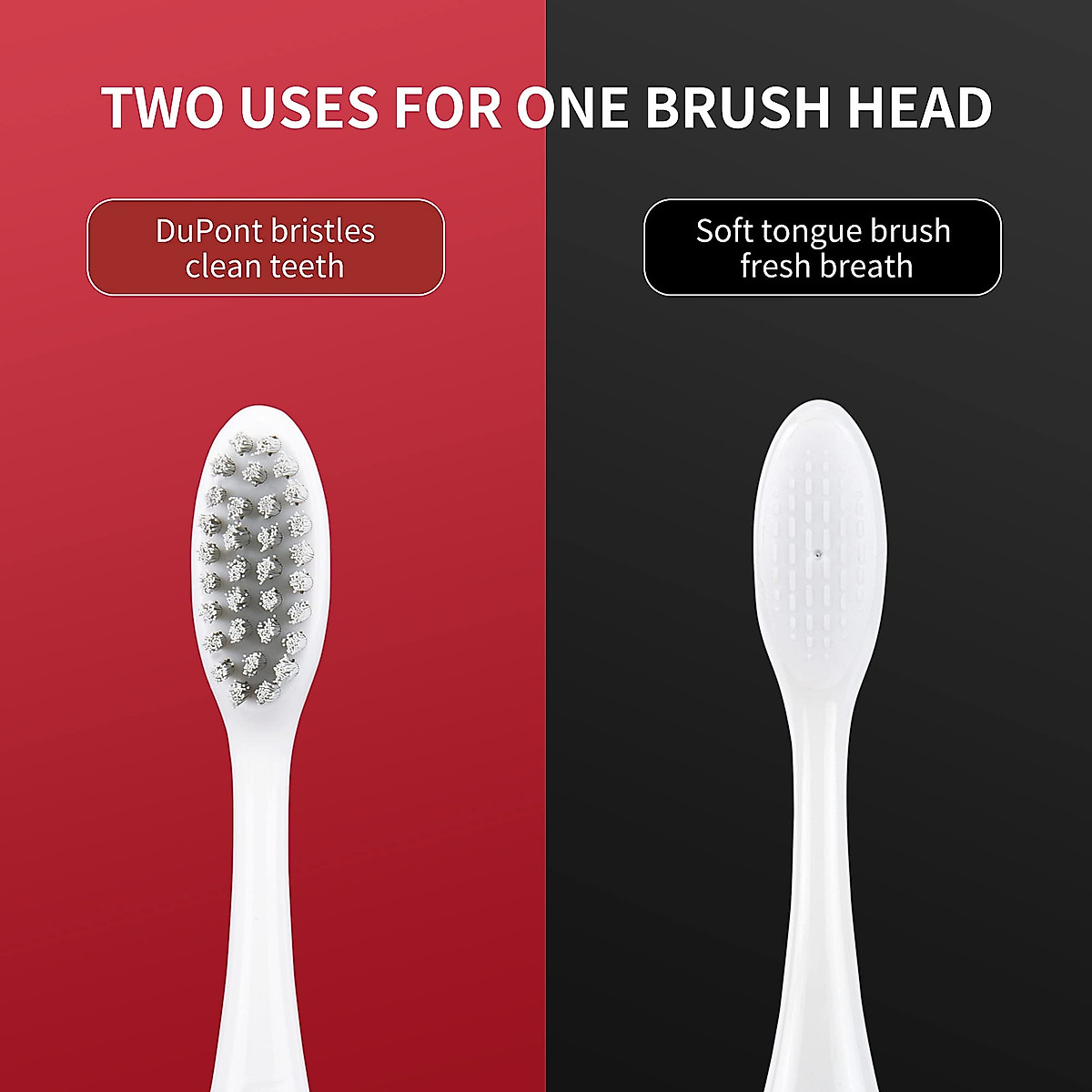 Flexforce AAA Battery Powered Sonic Toothbrush, 2 Replaceable Toothbrush Heads, Metal Aluminum Toothbrush Handle, for Kids and Adults, 2 Minute Timer, V1 Electric Toothbrush, Red