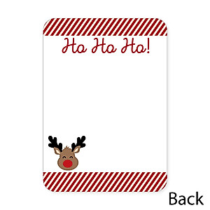 Big Dot of Happiness Jolly Santa Claus - Shaped Thank You Cards - Christmas Party Thank You Note Cards with Envelopes - Set of 12
