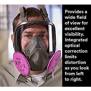 3M Respirator Kit, Full Face 6800, Reusable, Medium, Plus 4 Particulate Filters 2097, P100 for Mold Remediation, Dust, Lead, Asbestos