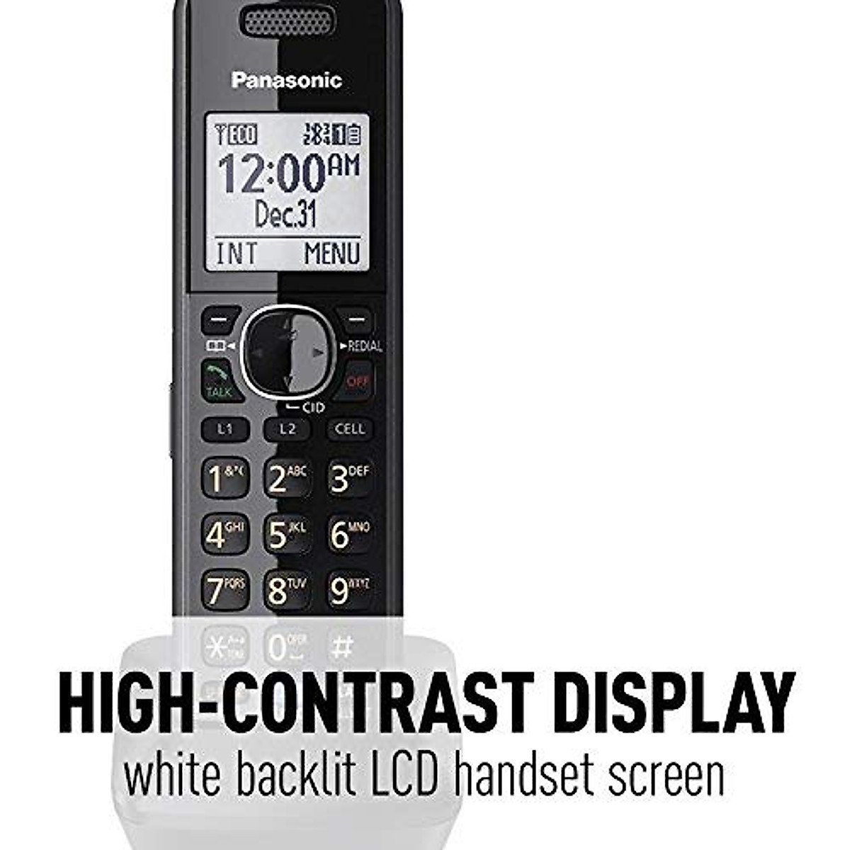 Panasonic 2-Line Corded/Cordless Phone System with 1 Handset - Answering Machine, Link2Cell, 3-Way Conference, Call Block, Long Range DECT 6.0, Bluetooth - KX-TG9581B (Black)