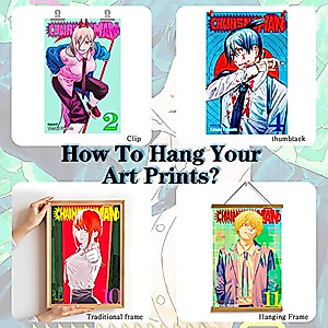 Chainsaw Man Poster - Set of 6 pcs Chainsaw Man Merch 8*12 Inch Frameless Canvas Poster Anime Wall Art Chainsaw Man Figure for Bedroom Decoration,Chainsawman Poster Anime posters for room aesthetic