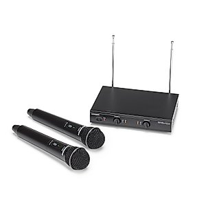 SamsOn-Stage 200 Handheld Dual-Channel Wireless System with Two Q6 Dynamic Microphones, Group D, Black