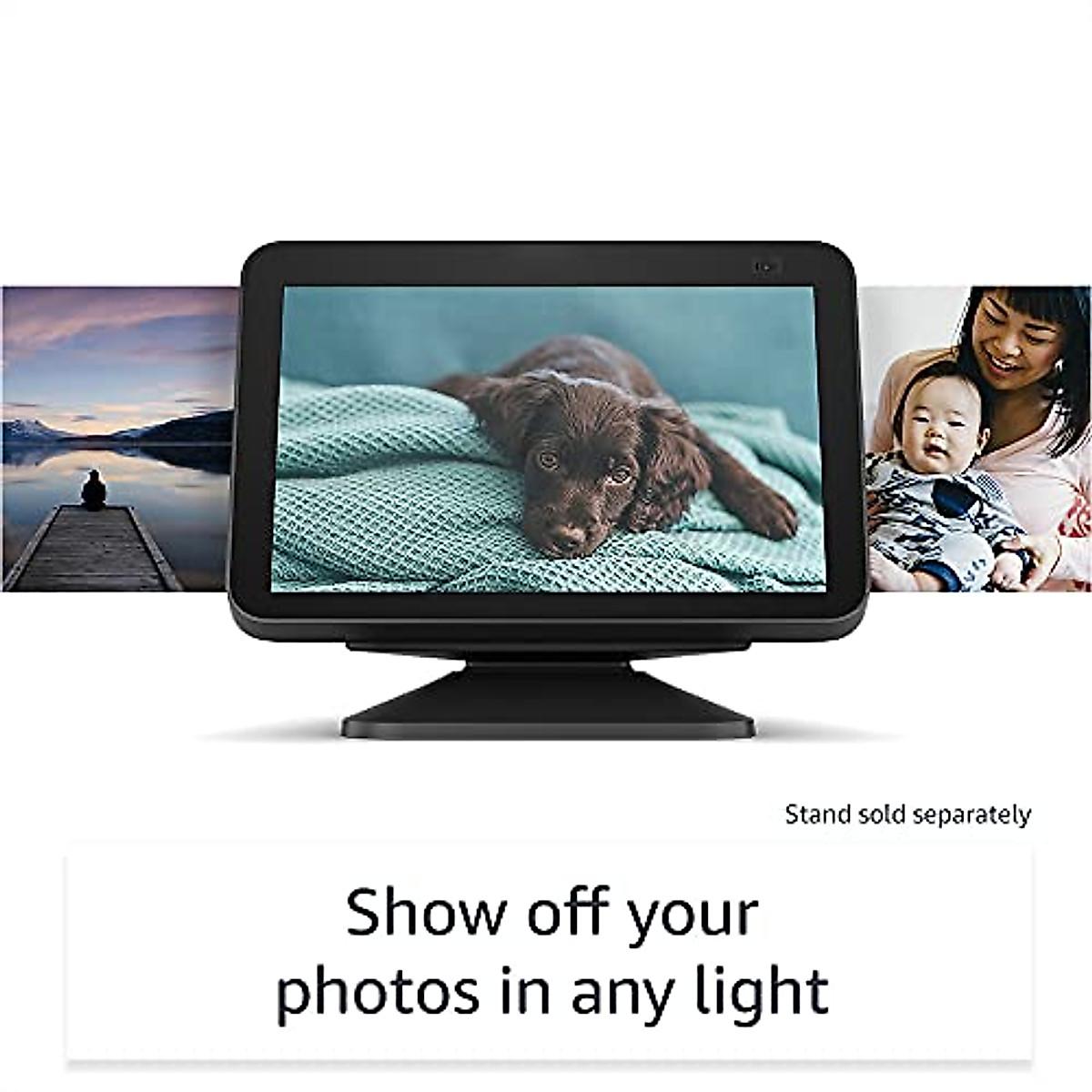 Echo Show 8 (2nd Gen, 2021 release) | International Version with UK Power Adaptor | HD smart display with Alexa and 13 MP camera | Charcoal