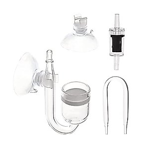 Clscea Aquarium Glass CO2 Diffuser Atomizer with U Tube Check Valve Suction Cup Premium Version