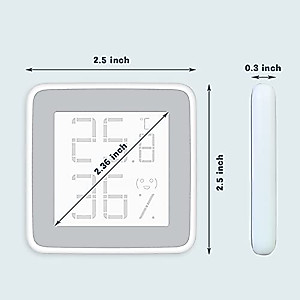 Smart Guesser Digital Hygrometer Indoor Thermometer, Thermometer for Home HD E-Ink Screen Room Temperature Humidity Meter High Acurracy Temperature Sensor Humidity Gauge, Gray & White, (MHO-C202)