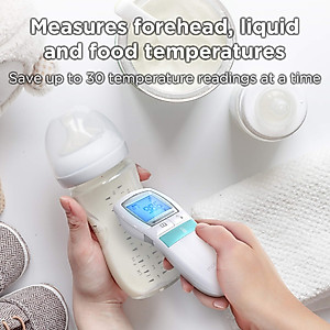 Motorola Care 3-in-1 Non-Contact Baby Forehead Thermometer - Body, Food or Liquid Temperature, Handheld Clinical Device for Kids, Adults - No Touch, Quick & Accurate Reader-Large Display, White