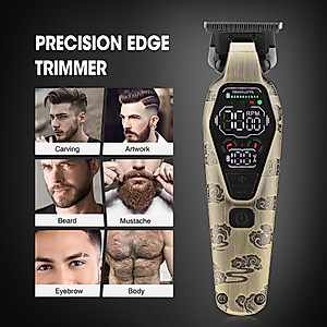 Karrte Professional Hair Clippers and Trimmer Kit for Men,Barber Clipper Set Cordless Hair Cutting,Beard Trimmer Grooming Haircut Kit (Golden)