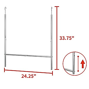 Simple Trending Adjustable Hanging Rod Clothing Garment Rack, Rolling Clothes Organizer for Hook, Chrome