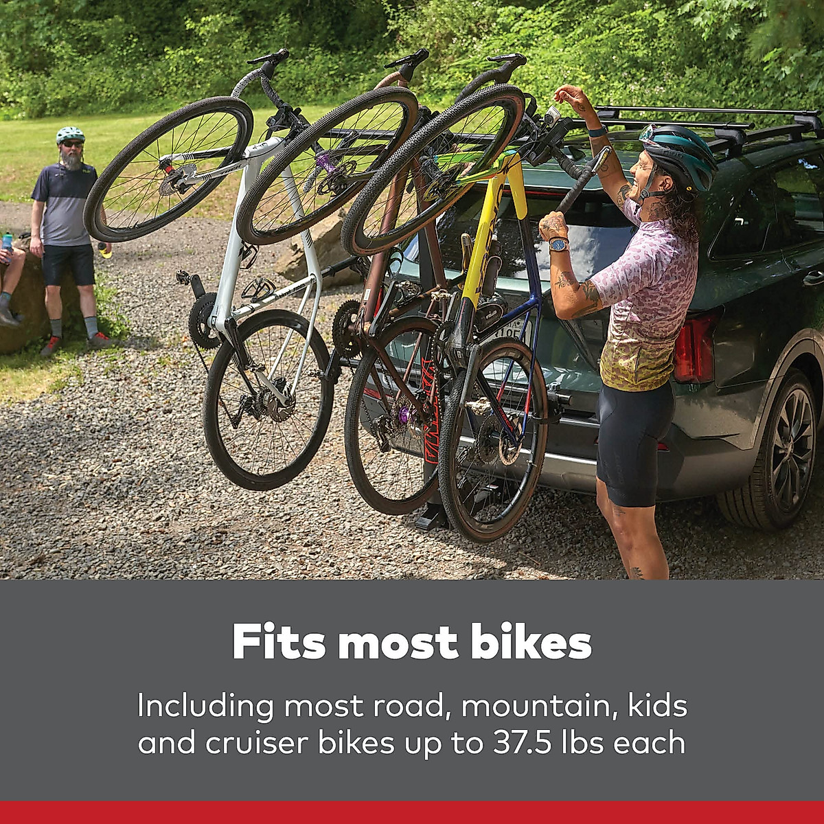 Yakima Versatile HangTight 4 Vertical Hanging Hitch Steel Bike Rack for 2 Inch Hitch Receivers with Fully Padded Cradles and Tilting Design, Black