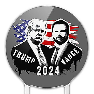 Trump Vance Spray Paint 2024 Acrylic Cake Topper Party Decoration for Wedding Anniversary Birthday Graduation