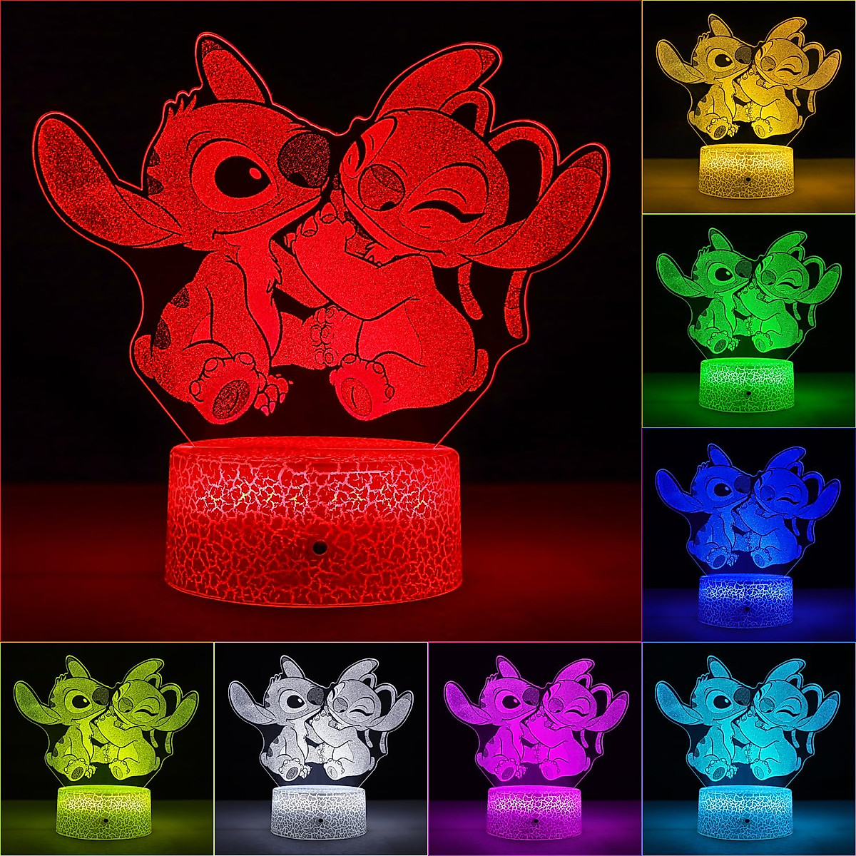 ZeHaiYlf Stitch Lamp,Stitch Night Light, Stitch Gifts,Stitch Light，with Remote & Smart Touch, Dimmable lamp，Children's Day Gift，for Children's Room Decoration，Christmas Gifts