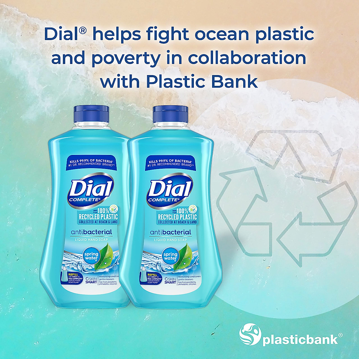 Dial Complete Antibacterial Liquid Hand Soap Refill, Spring Water, 32 fl oz