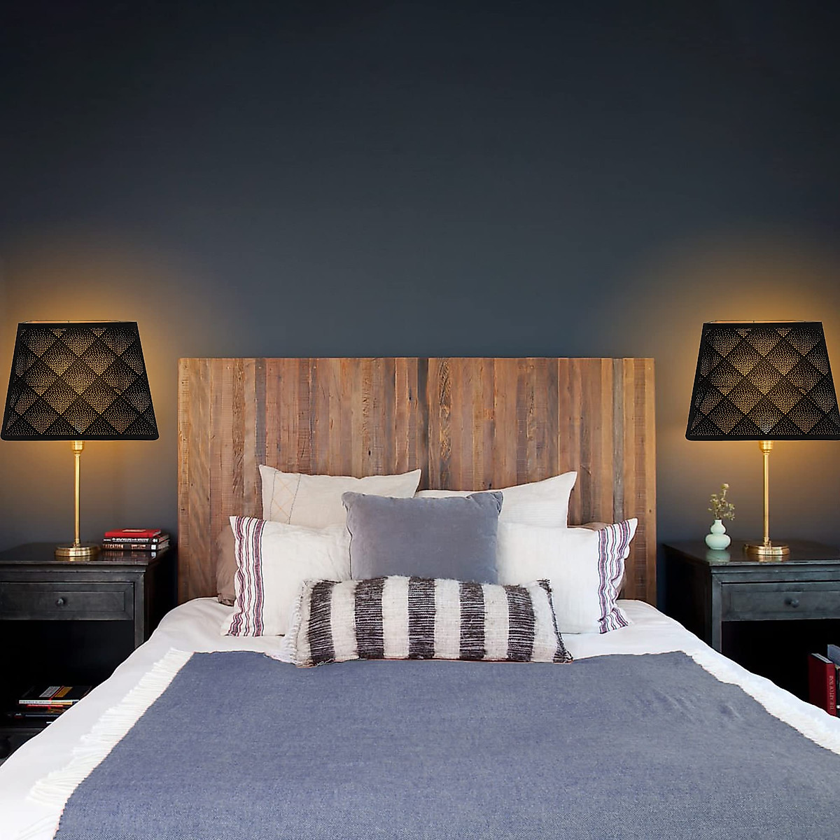 Royxen 2 Pack Metal Lamp Shades Vintage Lampshade for Table Lamp and Floor Light, Falling Stars