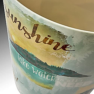 SKL Home Waterfront Wastebasket, Multicolored