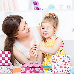 AnyDesign 12 Sheet Pink Preppy Wrapping Paper Smile Face Star Gift Wrap Paper Bulk Decorative Art Paper for Birthday Wedding Baby Shower DIY Crafts, 19.7 x 27.6 Inch, Folded Flat