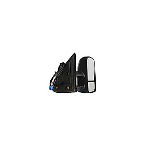 Kool Vue Power Heated Towing Door Mirrors Compatible With Chevrolet Silverado 1500 2003-2006 Manual Fold With Spotter Glass; Without Signal Light, Memory, Puddle Lamp & Auto-Dimming Textured Pair
