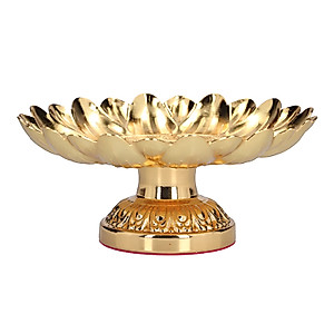 Decorative Tray Decor, Small Decorative Tray High Capacity Delicacy Offering Bowl Decorative Plate for Placing Fruit Worship Buddha(press 7 Inch Lace Heavy Fruit Plate)