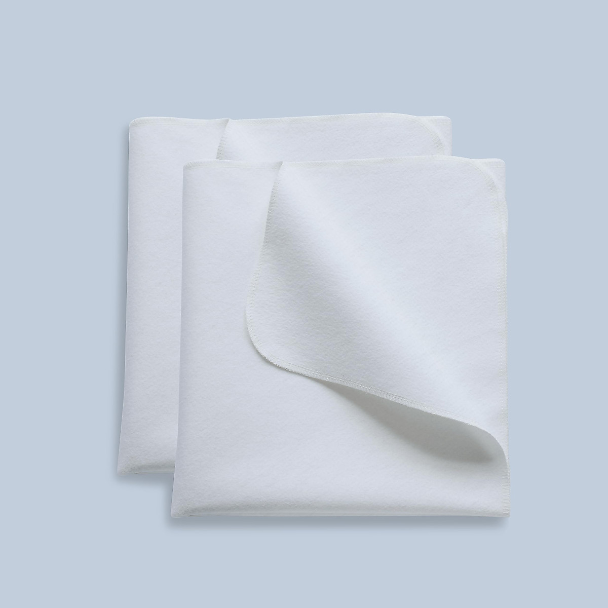 2 Pack Waterproof Crib Pad 27" x 50", Crib Mattress Protector Pad, Reusable Incontinence Flannel Crib Protector Pad for Baby, Toddler, Elders and Pets White