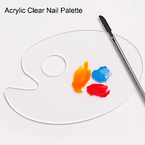 Clear Nail Palette Acrylic Makeup Mixing Tray with Spatula for Nail Art Durable and Lightweight