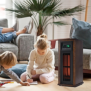 LIFESMART GLOBAL Tower Heater, Portable Indoor 23" Infrared Quartz Space Heater, 1500W