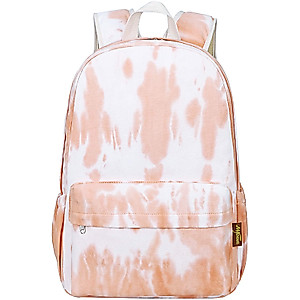 Canvas School Bag Backpack Girls or boy, Ranibow Style Unisex Fashionable Canvas Zip Backpack School College Laptop Bag for Teens Girls Students Casual Lightweight Travel Daypack Outdoor(Orange)