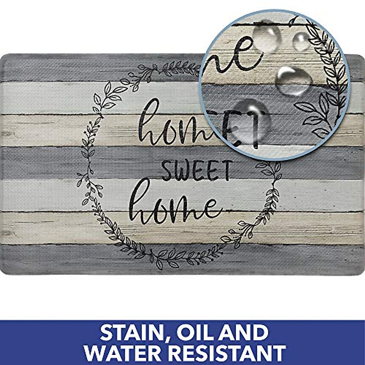 SoHome Cozy Living Anti-Fatigue Kitchen Mat for Floor, Farmhouse Rustic Wood Themed Cushioned Kitchen Runner Rug Mat, Stain Resistant, Easy Wipe Clean, 1/2 Inch Thick, 18" x 30"