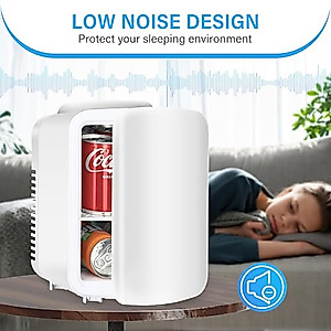iPower Mini 4L/6 Cans Portable Small Refrigerator Cooler & Warmer Compact Fridge for Bedroom, Dorm, Office, Beverage, White