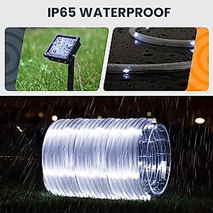 GIGALUMI 2 Pack Solar Rope Lights Outdoor, Each with 100 LEDs 35.7 Feet 8 Modes, Solar Rope String Lights Outdoor, Solar String Lights Outdoor for Garden Fence Patio Yard Party Christmas Decorations