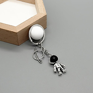 PHAETON 20PCS Robot Keychains Men Creative Spacemen Key Chain Space Robot Key Ring for Space Favors Lover Gifts Office Backpack Purse Charm