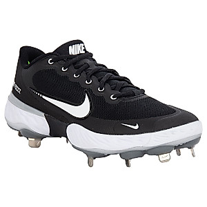 Nike Alpha Huarache Elite 3 Adult Low Metal Baseball Cleats, Black/White, 8