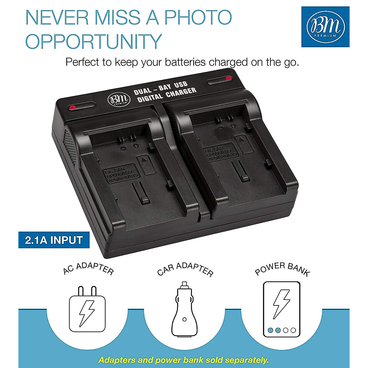 BM 2 BP-820 Batteries and Dual Battery Charger for Canon VIXIA HF G50, HF G60, HF G70, XA40, XA45, XA50, XA55, HFG30, HFG40, HFM301, HFM41, HFM400, XA10, XA11, XA15, XA20, XA25, XA60, XA65, XA70, XA75