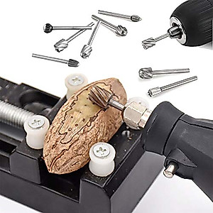 Yakamoz 20pcs 1/8" (3mm) Shank High Speed Steel Rotary Files Burrs Wood Milling Rotary File Burr Set for DIY Woodworking Carving Engraving Drilling