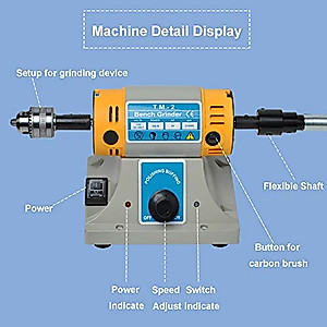 TM-2 Jewelry Rock Polishing Buffer Machine Bench Lathe Polisher Kit Rock Tumbler Gem Tools Grinder 350W 110V