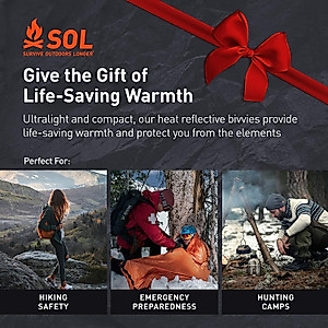Survive Outdoors Longer 90% Emergency Bivvy - Comes with Survival Whistle & Tinder Paracord Drawstring - Add to Emergency Kit & Hiking Gear - Waterproof, Windproof & Tear-Resistant - 3.8 oz, Green