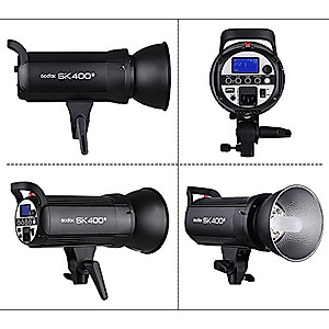 Godox SK400II Professional Compact 400Ws Studio Flash Strobe Light Built-in Godox 2.4G Wireless X System GN65 5600K with 150W Modeling Lamp for E-Commerce Product Portrait Lifestyle Photography
