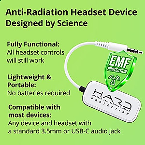 Shield Your Body Headset Anti Radiation Device, EMF Blocker Wire Headphone Accessory, Functional Air Tube Alternative with Improved Audio Quality, Compatible with 5G Devices and 3.5mm Headphones