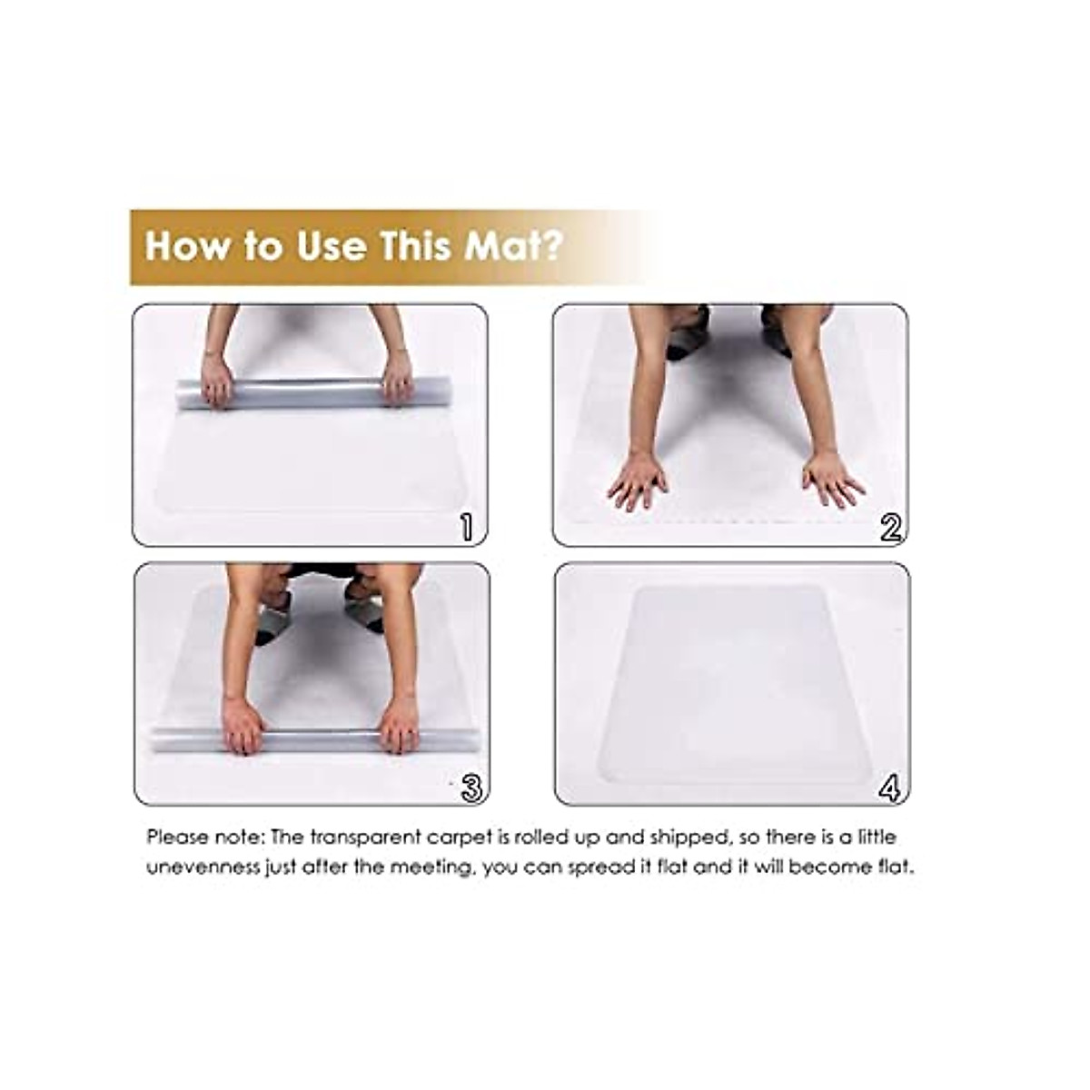 Clear PVC Desk Chair Mat Transparent Home Floor Protector mat Chairmats Non-Slip, wear-Resistant,1mm Thick Clear Floor Protector Carpet for Hard Surface Floors, Non Slip Easy Clean Area Rug Pad,61/91/