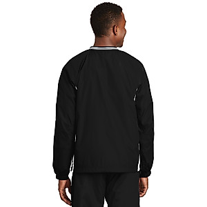 SPORT-TEK Tipped V-Neck Raglan Wind Shirt F20 Black/White
