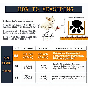 YAODHAOD Dog Shoes for Winter, Dog Boots & Paw Protectors, Fleece Warm Snow Booties for Puppy with Reflective Strip Anti-Slip Rubber Sole for Small Medium Size Dogs,Size 3: 1.5"x1.3" (L*W),Black