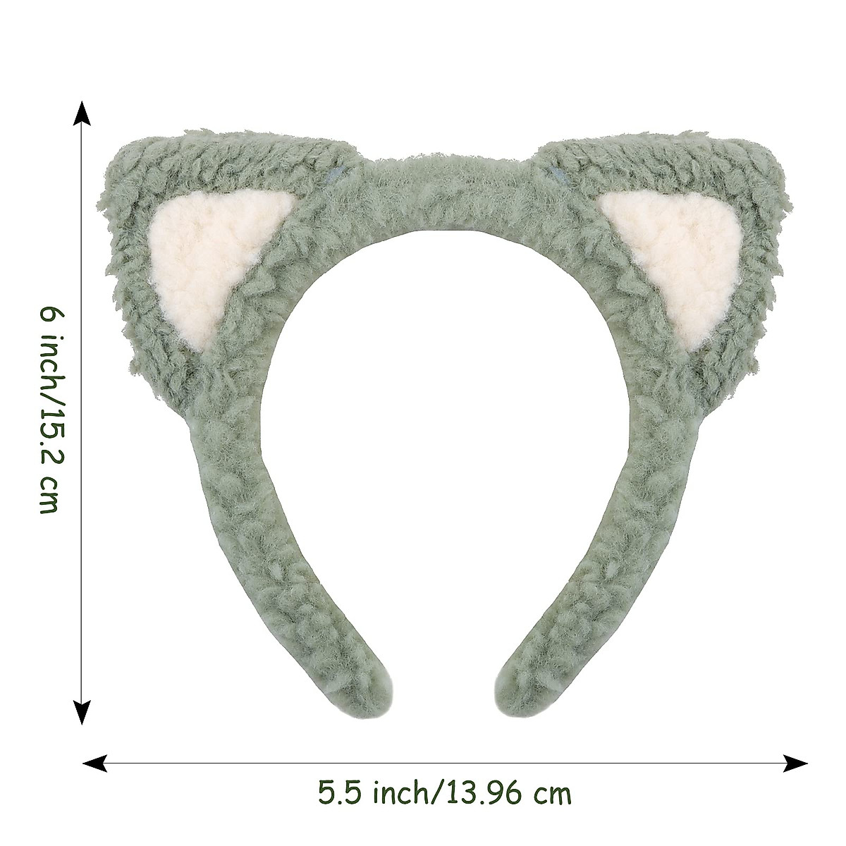 Ondder 3 Pack Car Ear Headbands for Women Cute Spa Headband for Washing Face Cat Ear Skincare Headbands Face Wash Skincare Makeup Shower Headband Head Bands for Women (White, Green, Navy Blue)